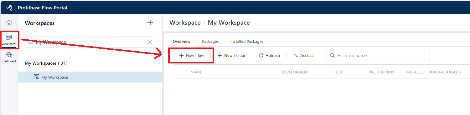 Create a Flow | Profitbase Docs
